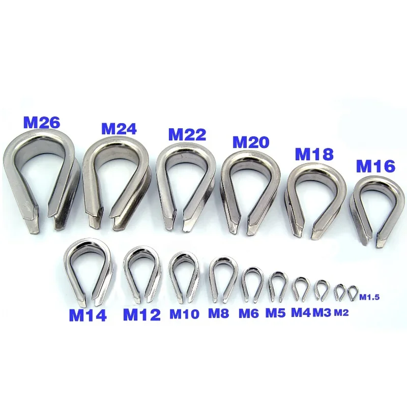 50pcs-Lot-M1-5-M10-304-Stainless-Steel-Wire-Rope-Rigging-Thimbles ...
