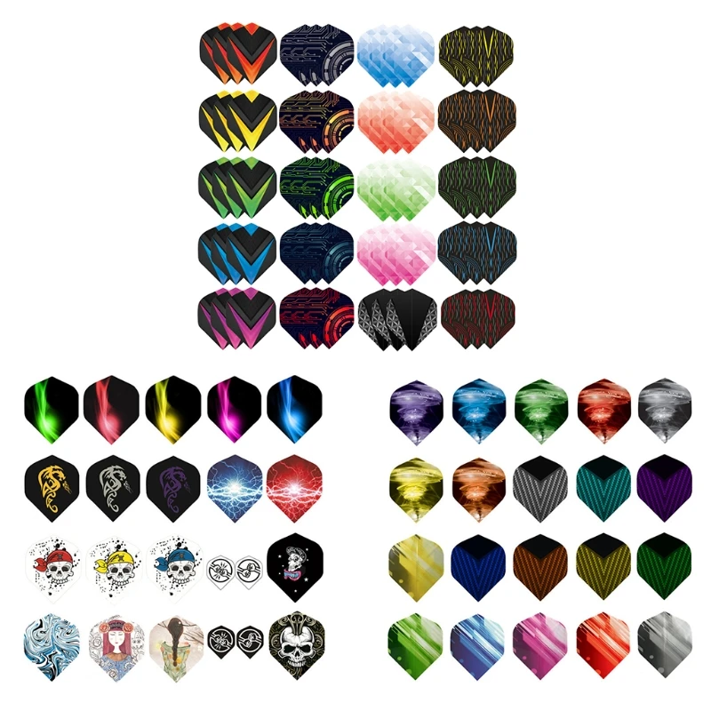 60-Pieces-3-Sets-Standard-Flights-Professional-Durable-PET-Plastic ...