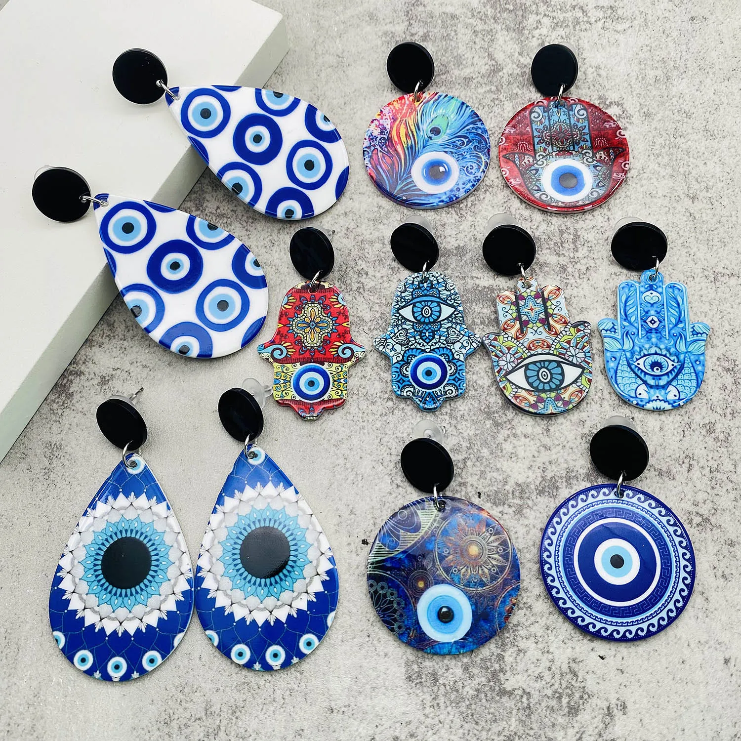 New-Devil-s-Eye-Acrylic-Earrings-Acrylic-Devil-Eye-Charms-Fatima-Hand ...