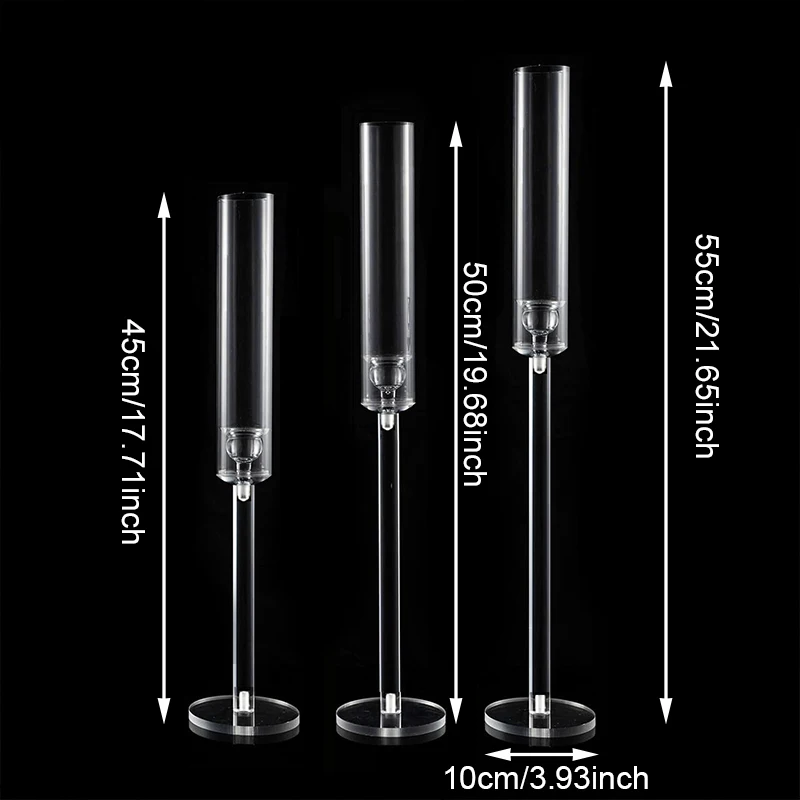 10set(30pcs) Crystal Candle Holders Acrylic Candlestick Road Lead ...