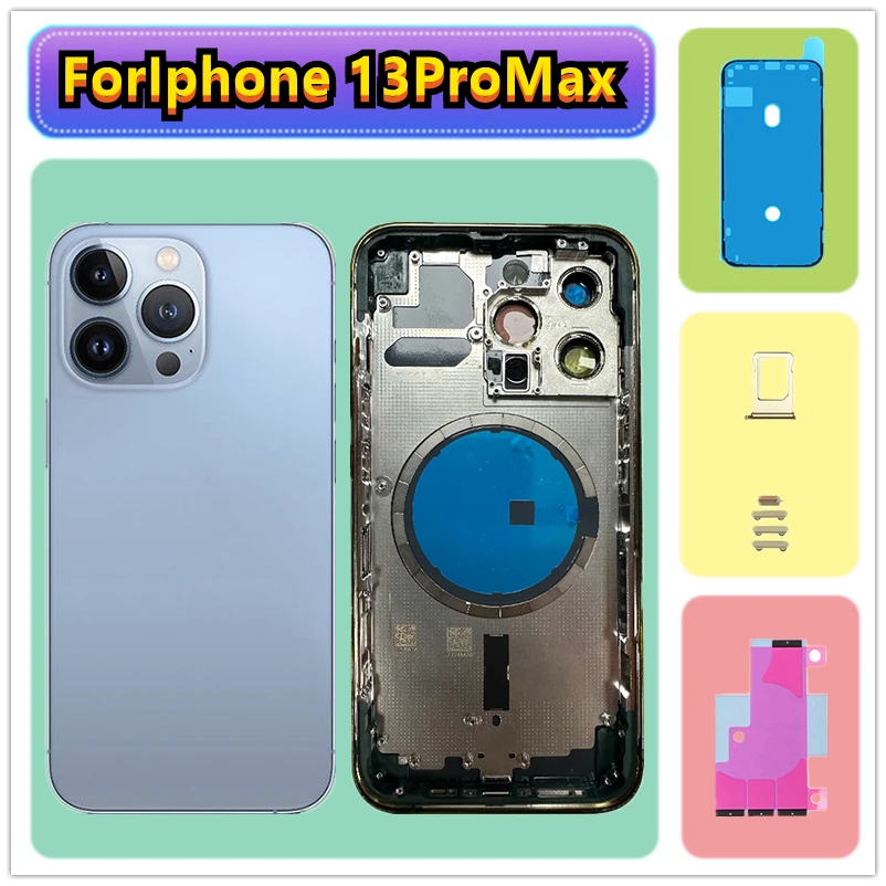 For-IPhone-13ProMax-Change-Repair-Parts-Battery-Back-Cover-New-Mid ...