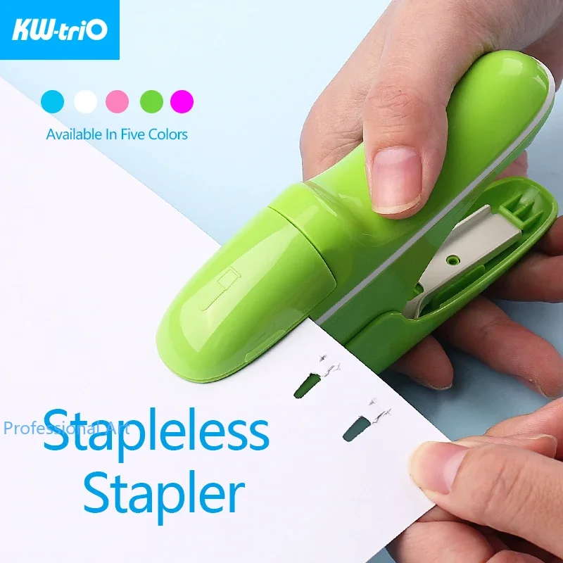 Stapleless-Stapler-5299-Mini-Portable-Plastic-Stapler-Safe-Paper ...