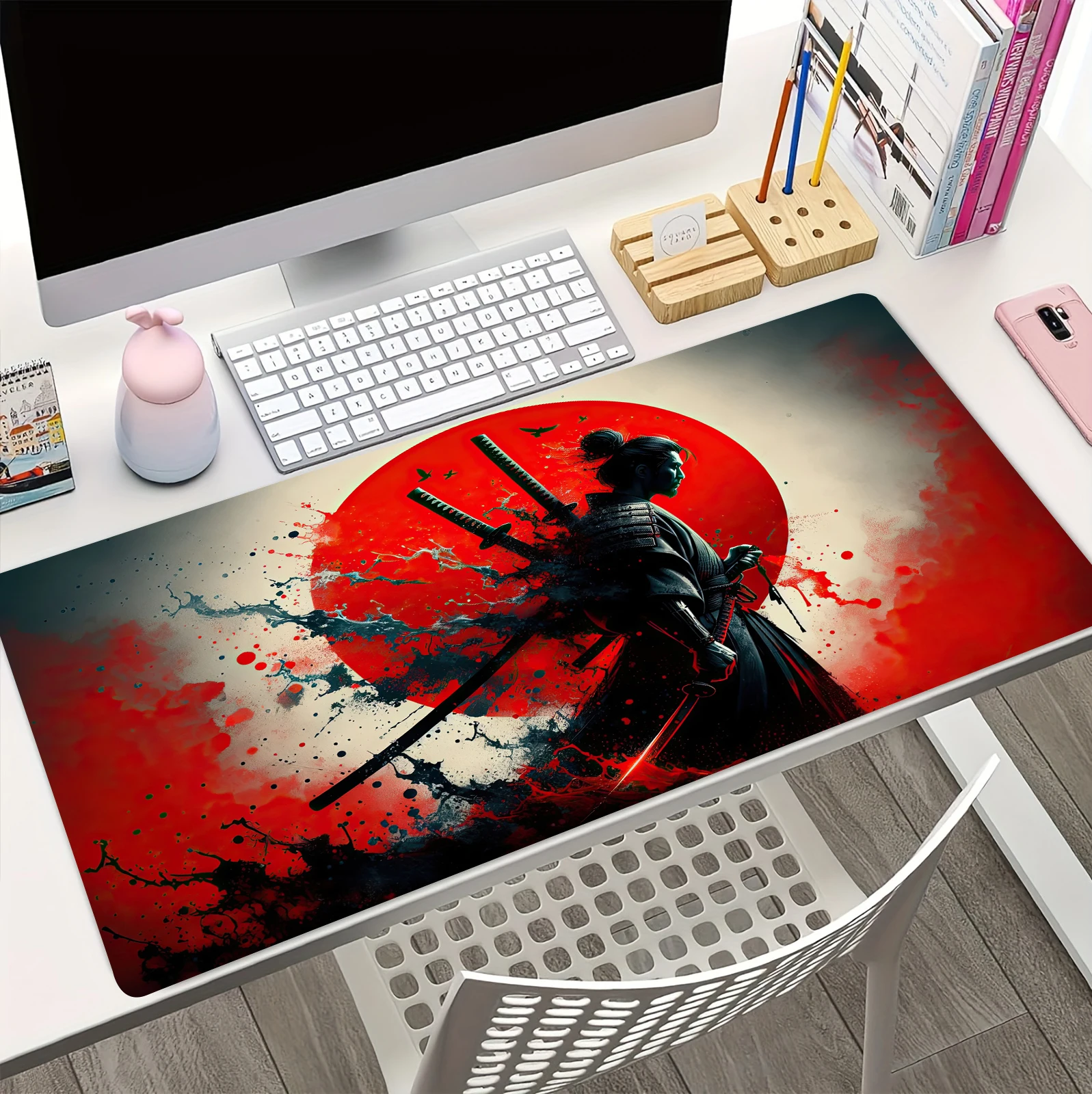 Samurai-at-Dawn-Mouse-Pad-Japan-Art-Desk-Mat-Bushido-Gaming-Large ...