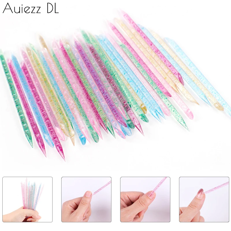500 Pcs/Pack 9.5cm Reusable Crystal Sticks Cuticle Pusher Remover ...