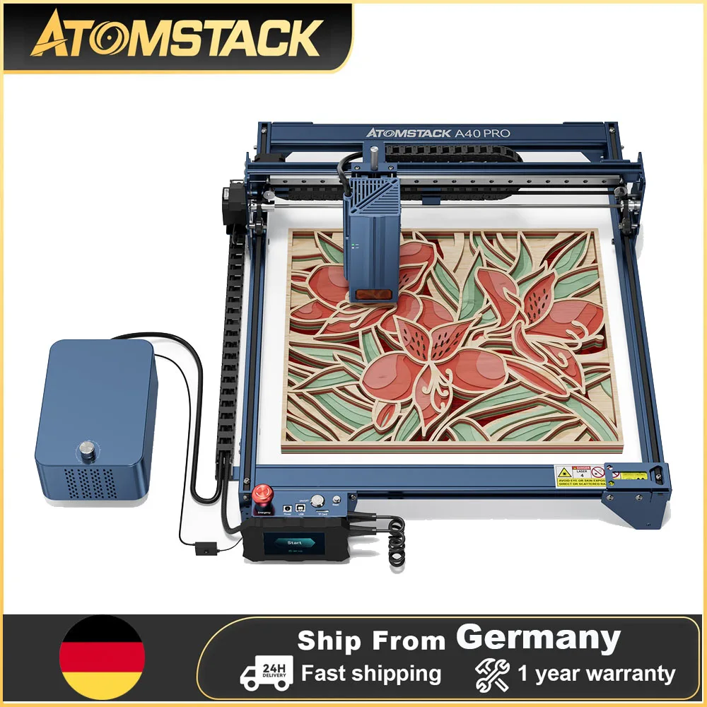 ATOMSTACK-máquina de grabado A40 Pro, cortador láser con asistencia de aire, modo Dual, 24W/48W ...