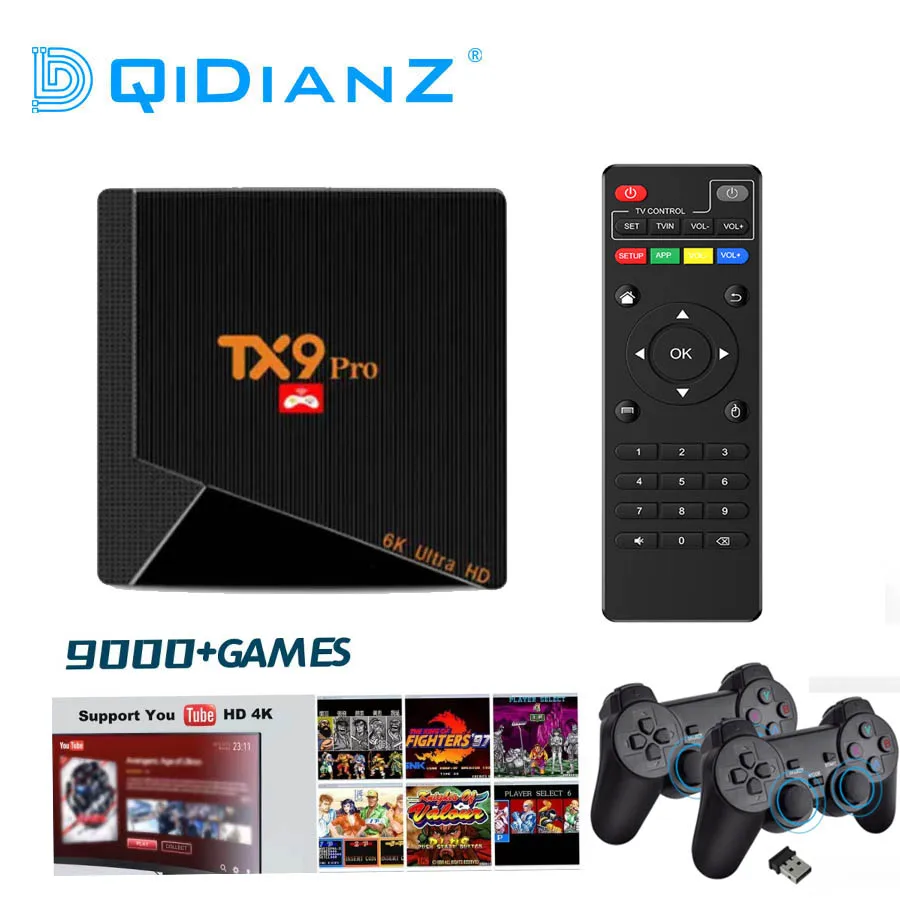 TX9 Pro Android 10.0 Set Top Box 2 in1 Retro Game ConsoleTV Box 4K ...