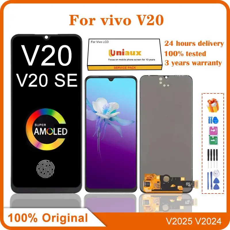 6.44'' AMOLED For vivo v20 V2025,V2024 LCD Display Touch Screen ...