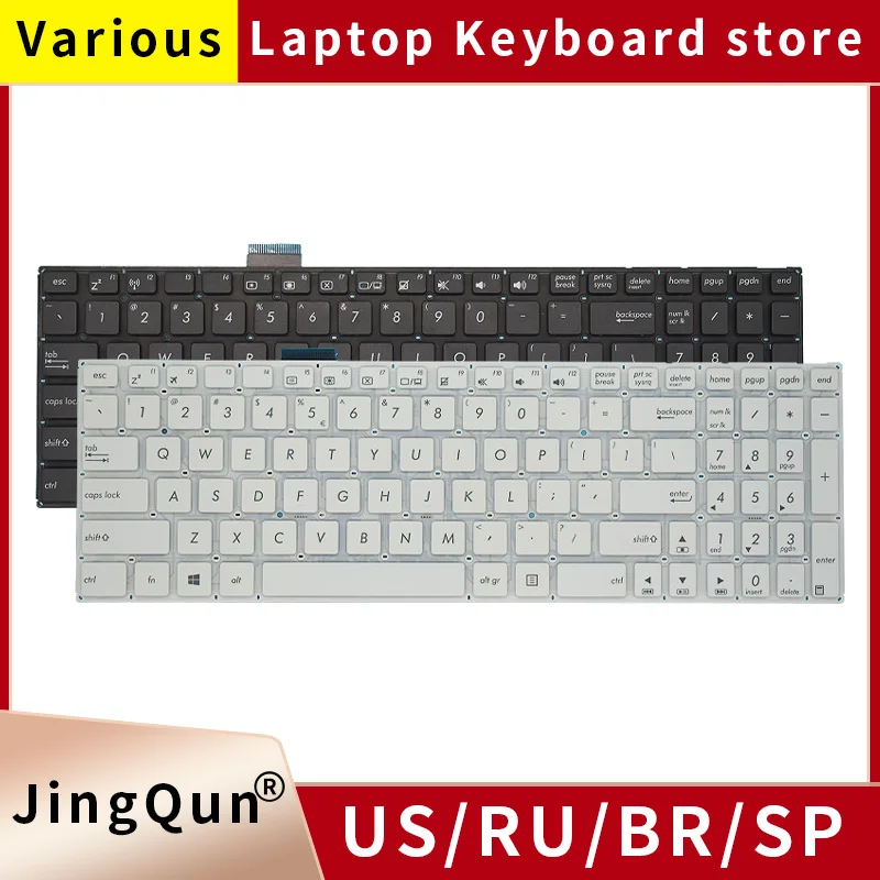 New Original US Russian Laptop Keyboard For ASUS E502 E502M E502MA ...