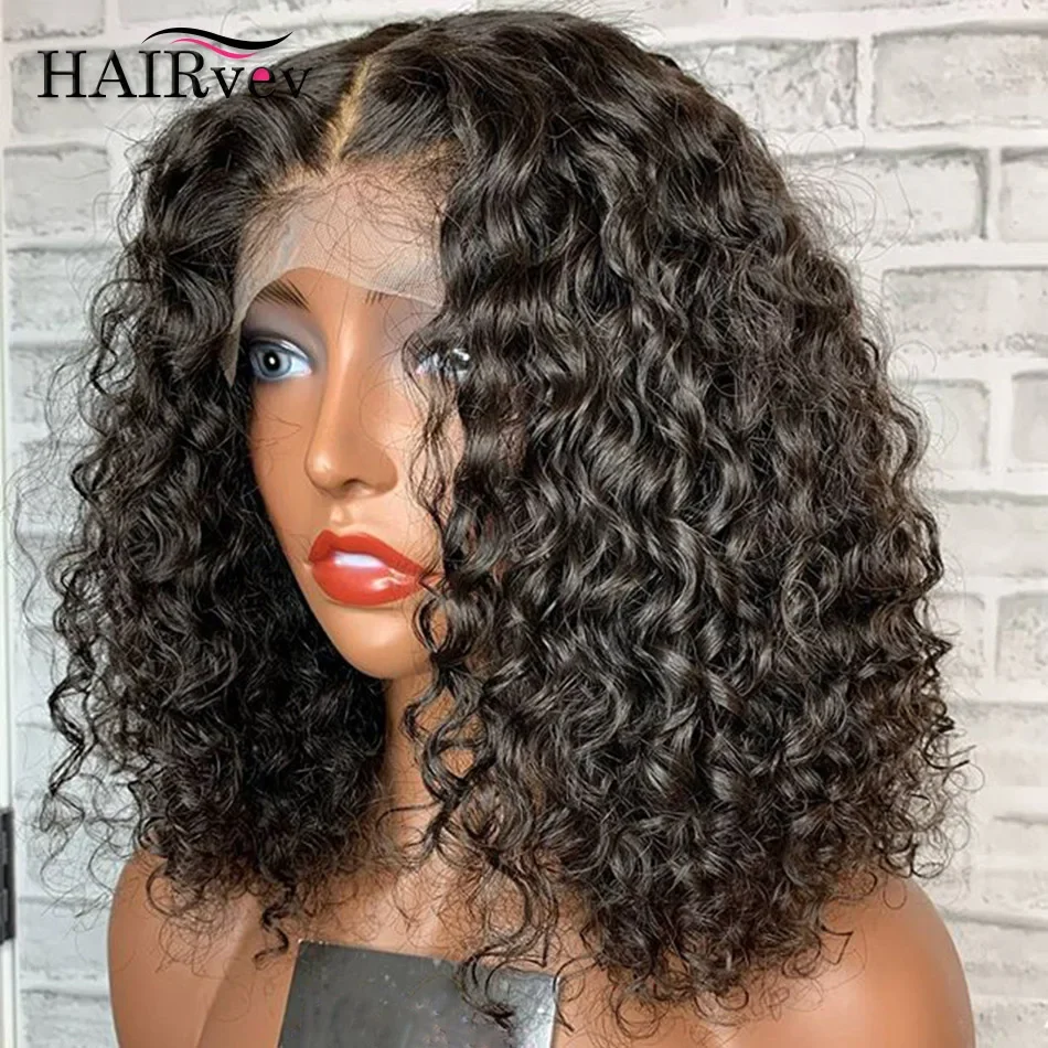 Deep Wave Bob Wig Lace Front Human Hair Wigs Deep Curly Bob 13x4 4x4 ...