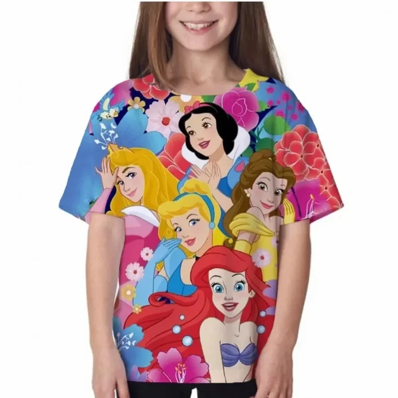 New-Summer-Women-Disney-T-shirt-Cartoon-Princess-Tops-Tees-Female ...