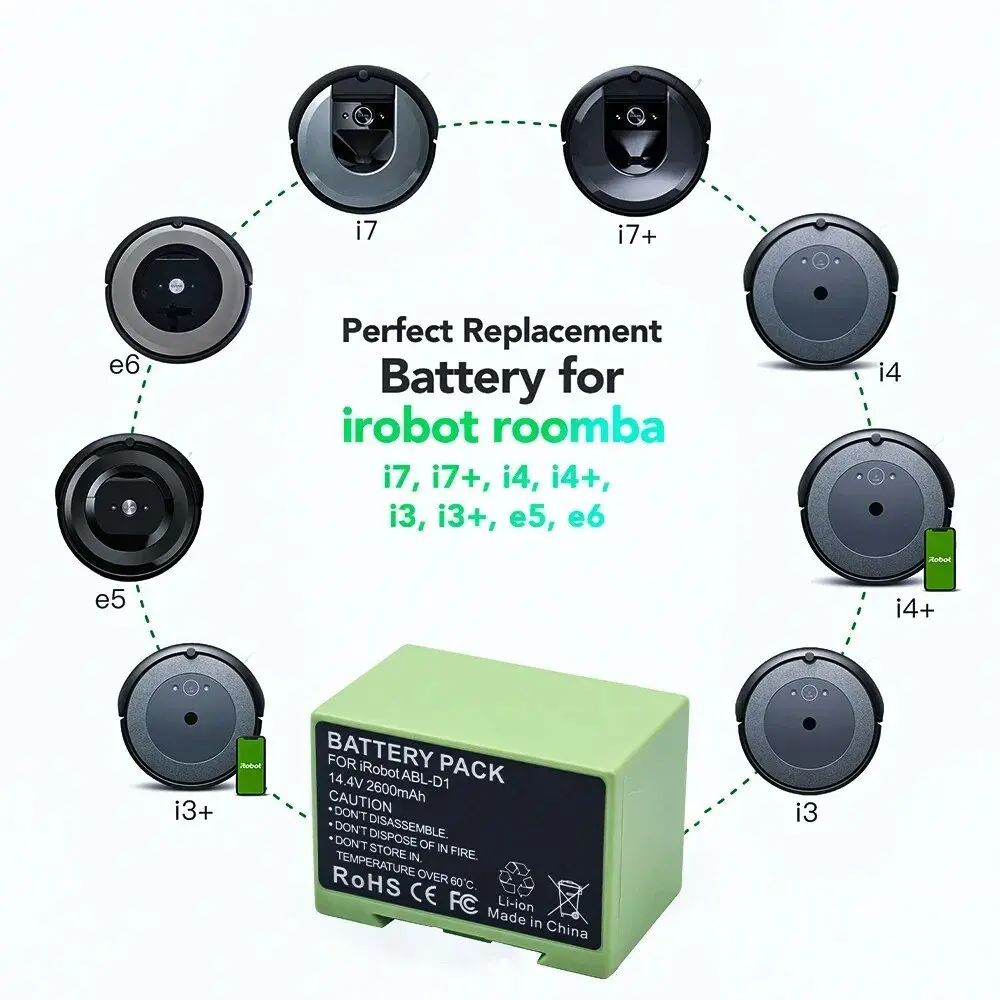 14-4V-3200mah-i7-Battery-Replacement-iRobot-Roomba-e-i-Series-i7-e5 ...
