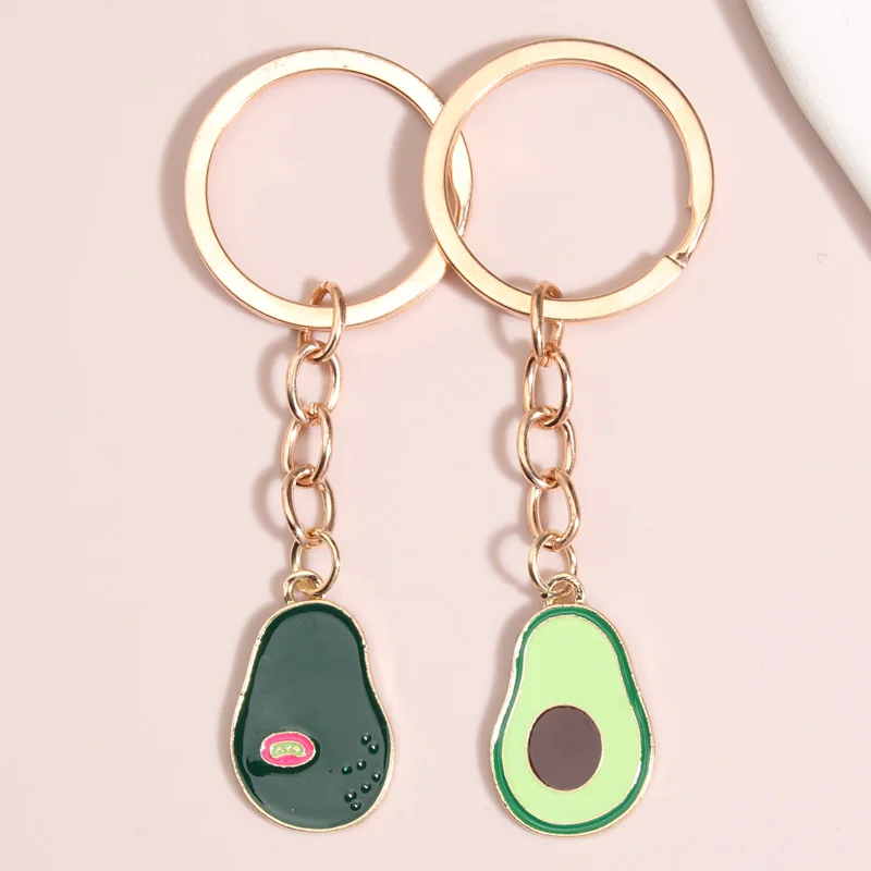 1set-2pcs-Cute-Enamel-Keychain-Avocado-Key-Ring-Fruit-Key-Chains-For ...