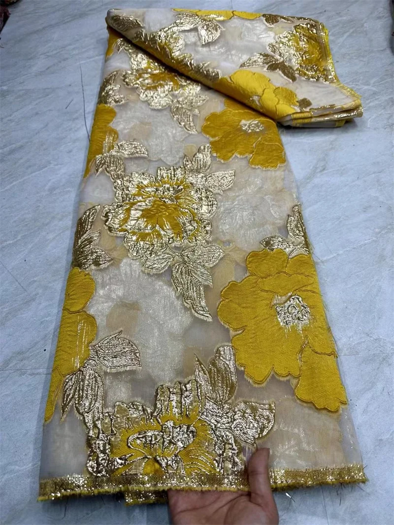 African-Jacquard-Organza-Brocade-Fabric-2024-Nigerian-Damask-Tulle-Mesh ...