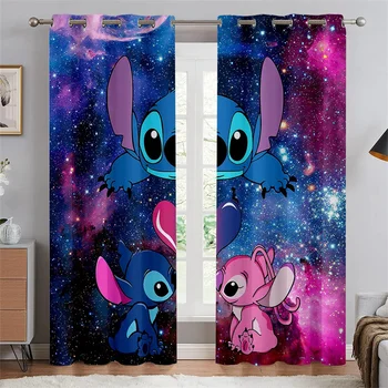 Stitch Lilo & Stitch Curtain Cartoon Window Decoration Pole Pockets ...