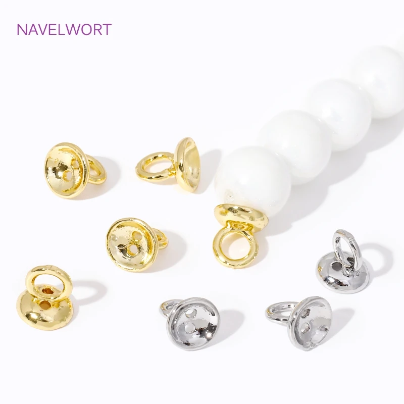 4-5-6MM-18K-Gold-Plated-Brass-Pearl-Bracelet-Ends-Connector-With-Loop ...