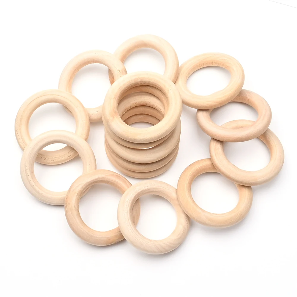 40/50/100mm Natural Large Wooden Rings for Making Bracelets DIY Macrame ...