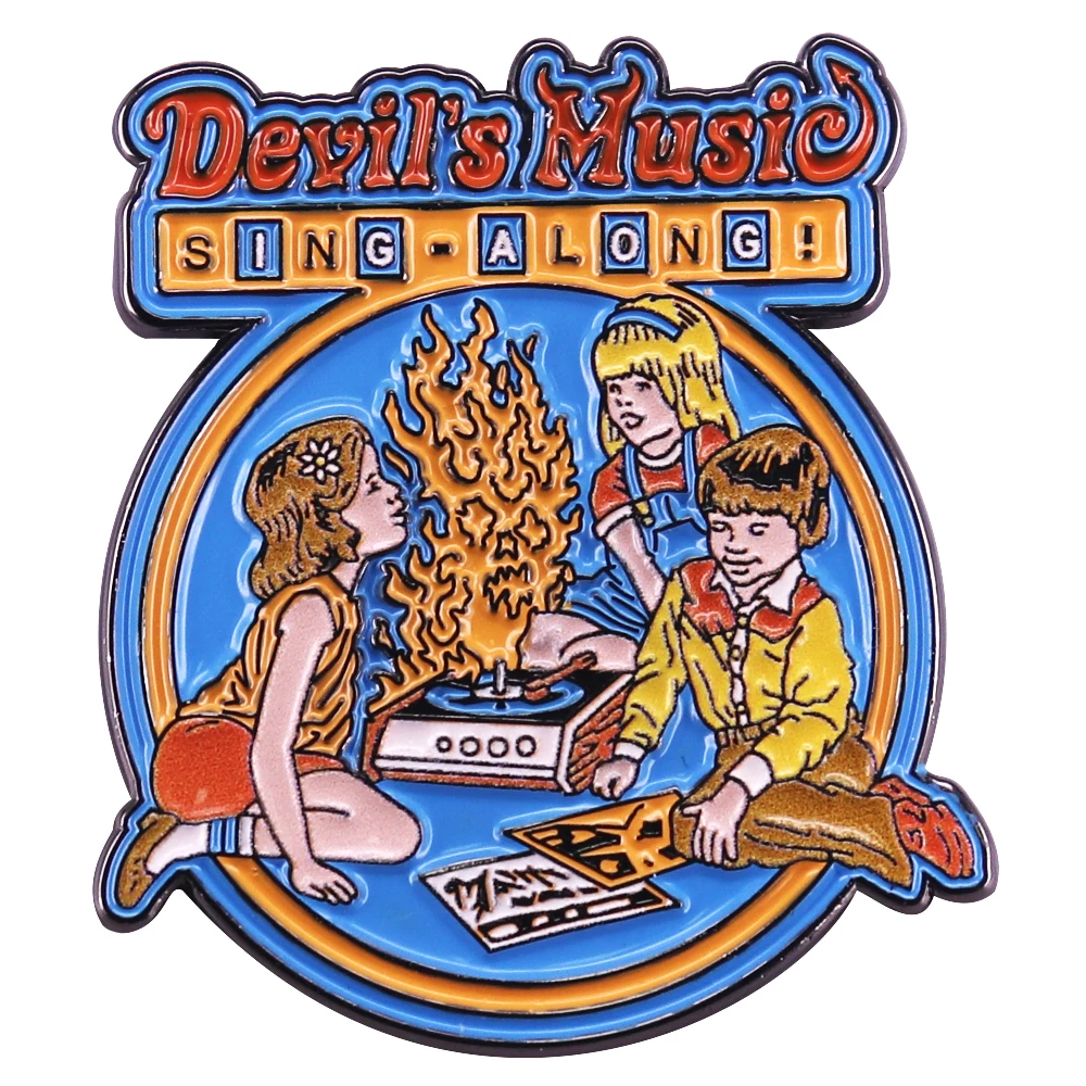 Devil-s-Music-Sing-Along-Enamel-Pin-Vintage-Metal-Badge-Funny-Backpacks ...