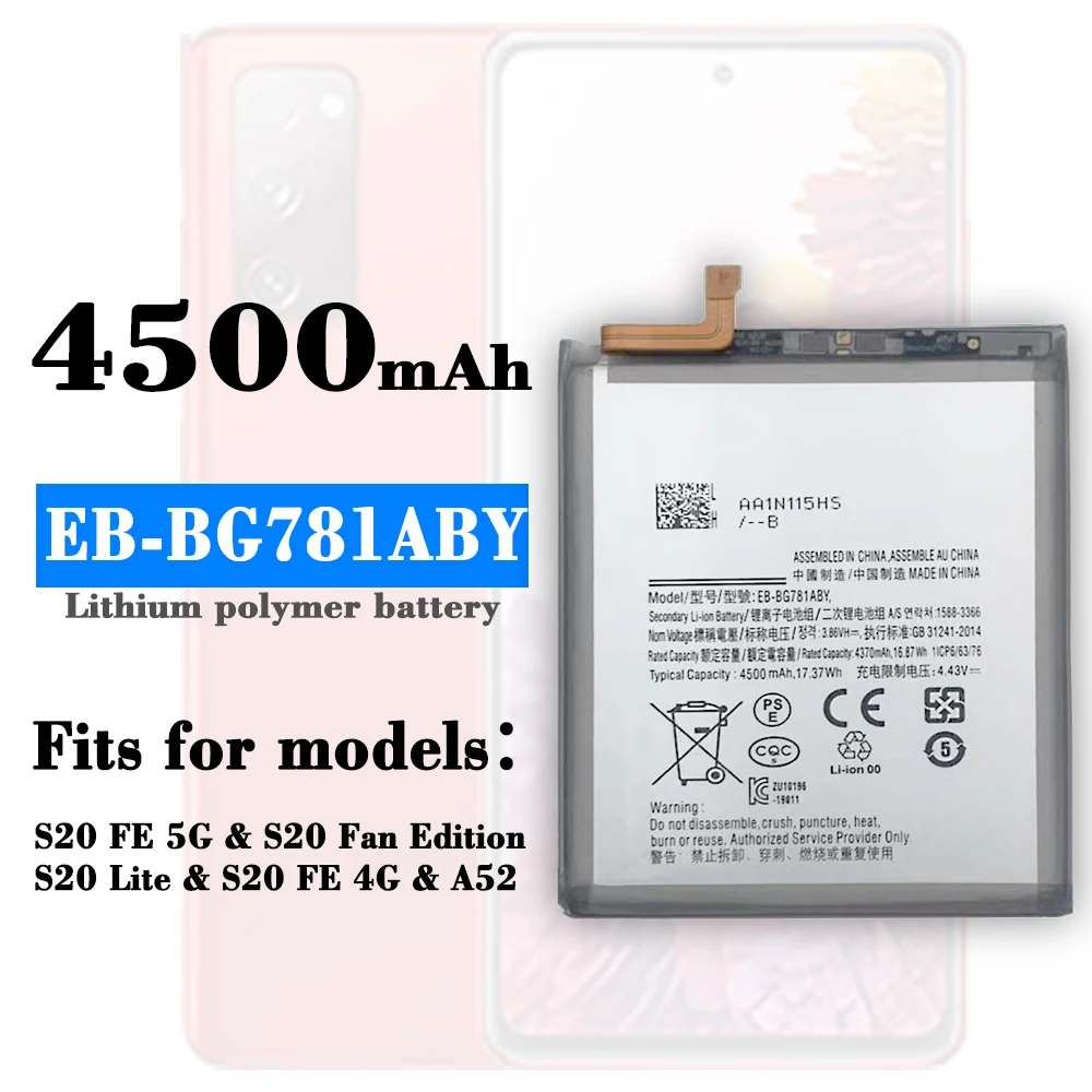 SAMSUNG-Orginal-EB-BG781ABY-4500mAh-Replacement-Battery-For-Samsung-Galaxy-S20-FE-5G-SM-G781B ...