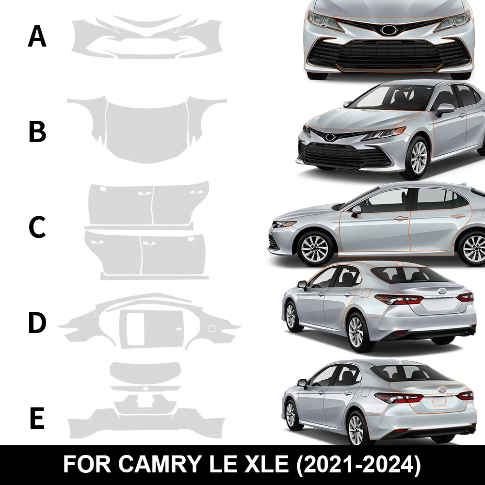 Car Transparent Kit Body Film Pre Cut TPU PPF Clear Sticker for CAMRY ...