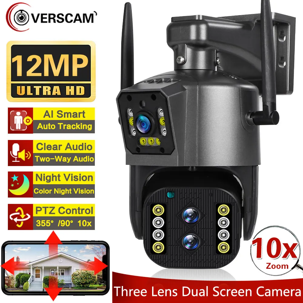6K-12MP-Three-Lens-WIFI-IP-Camera-10X-Optical-Zoom-Outdoor-PTZ-Auto ...