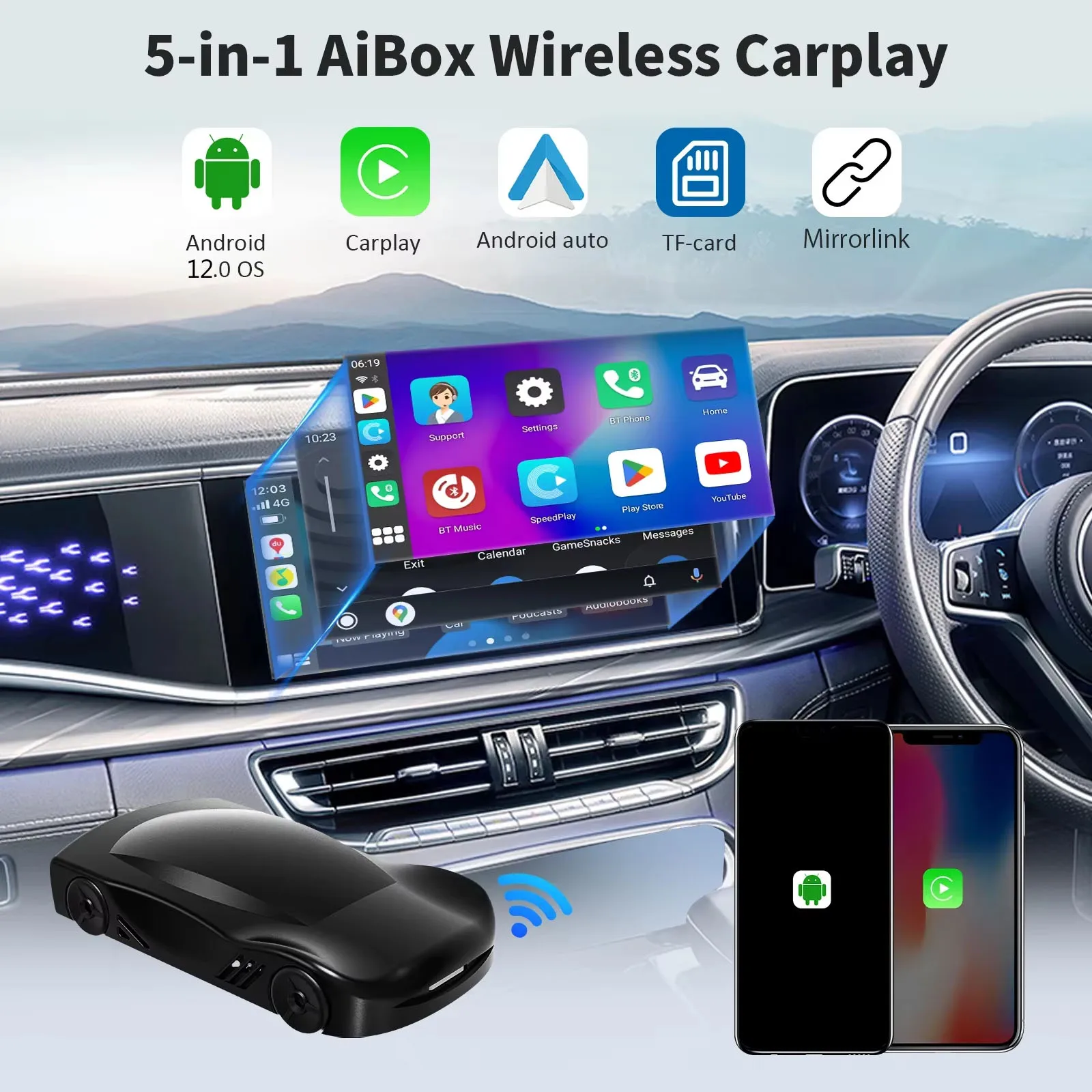 Leranda-C6SE-Carplay-Dongle-Wireless-Carplay-Android-Auto-2-in-1-Adapter-With-Youtube-Netflix ...