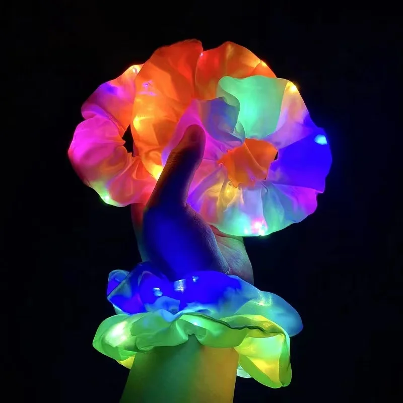 Scrunchies-luminosos-LED-para-el-cabello-para-mujeres-y-ni-as-cintas-el ...