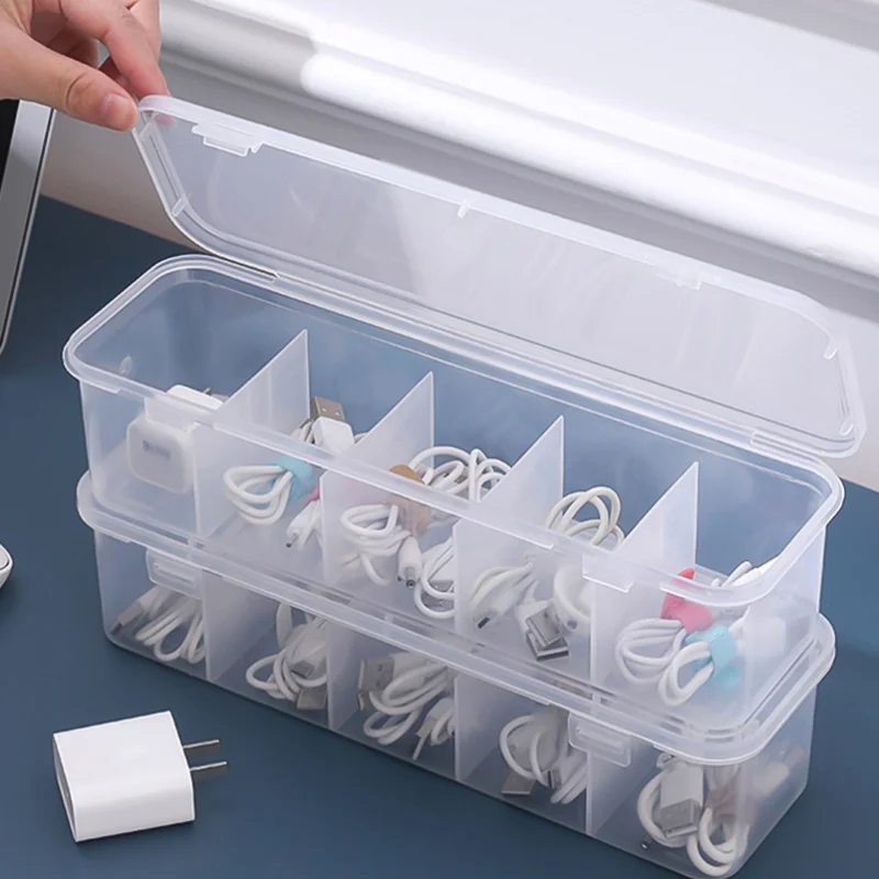 Transparent-Cable-Storage-Box-Organizer-Charger-Cord-Sorting-Storage ...