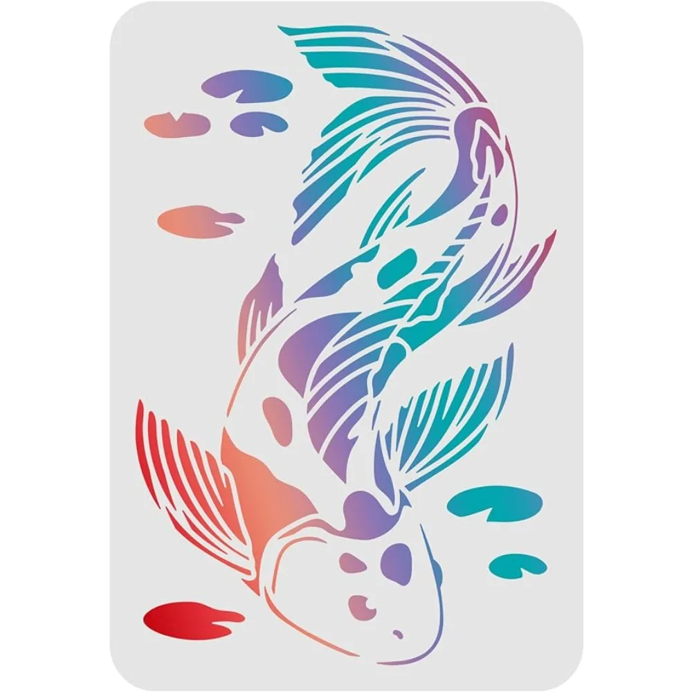 Koi-Stencils-11-7x8-3-inch-A4-Plastic-Fish-Drawing-Painting-Stencils ...