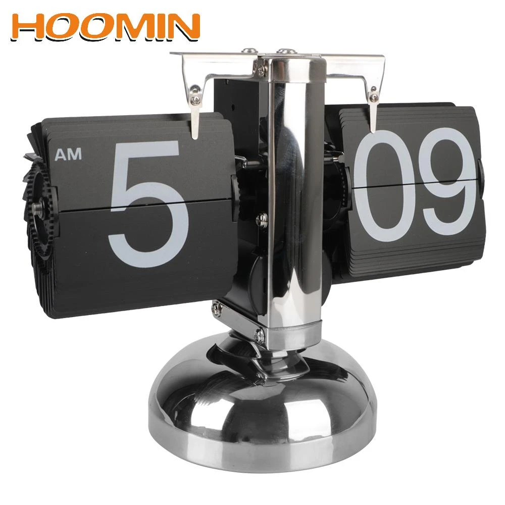 HOOMIN Digital Clock Desktop Retro Auto Flip Clock Internal Gear ...