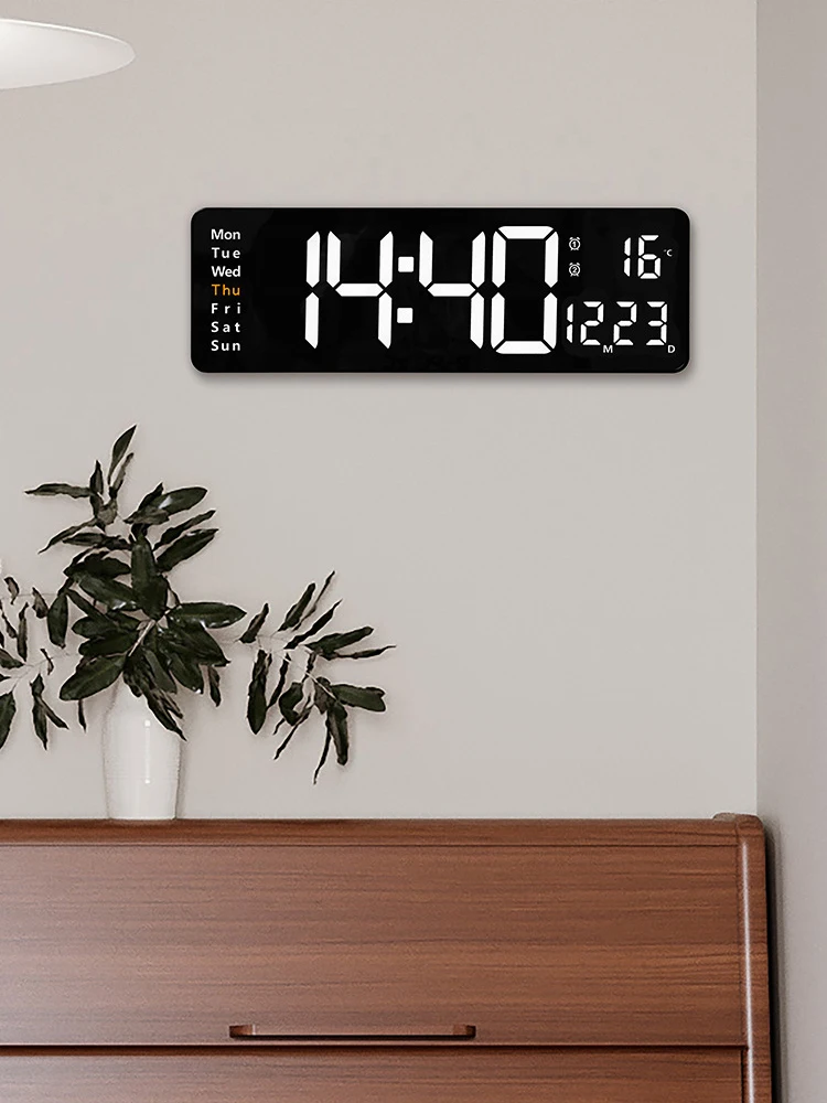 Digital Wall 16inch Large Alarm Clock Remote Control Date Week ...