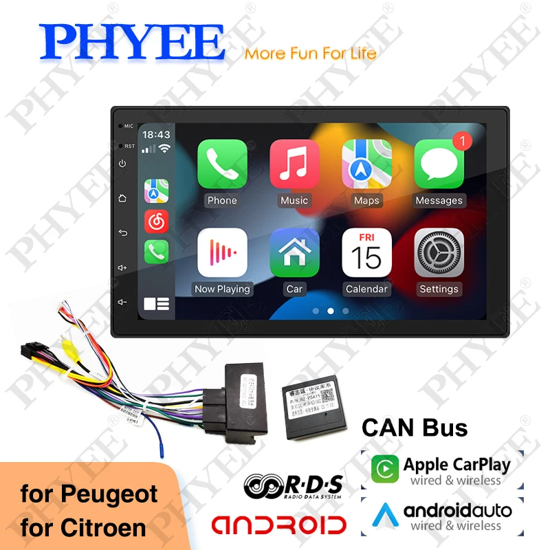 Carplay-sem-fio-Bluetooth-para-Peugeot-Citroen-r-dio-de-carro-Android ...