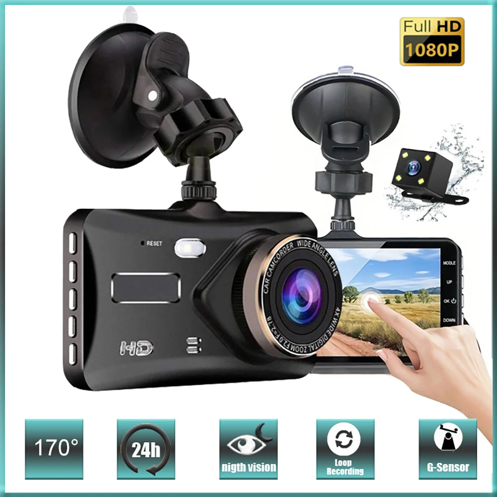 24h-HD-1080P-4inch-Touch-Screen-IPS-Dash-Cam-Front-and-Rear-Camera-CAR ...