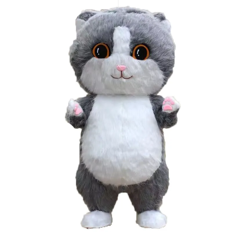 2m-2-6m-Furry-Inflatable-Grey-Cat-Mascot-Costume-Adult-Wearable-Blow-Up ...