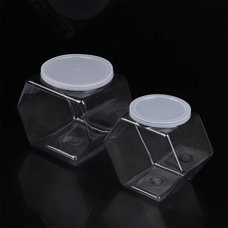New Portable Transparent Hexagonal Candy Cookie Jar Plastic Packaging ...
