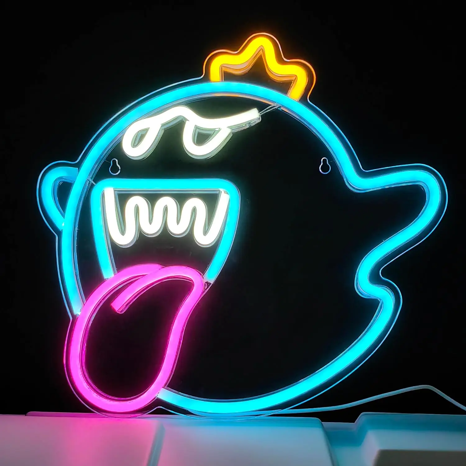 LED-Neon-Sign-King-Boo-The-Ghost-Face-Light-Decora-o-de-sala-de-jogos ...