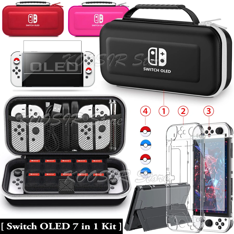 Capas para Nintendo Switch OLED Saco de Armazenamento EVA Case Protetor de Tela Tampas de ...