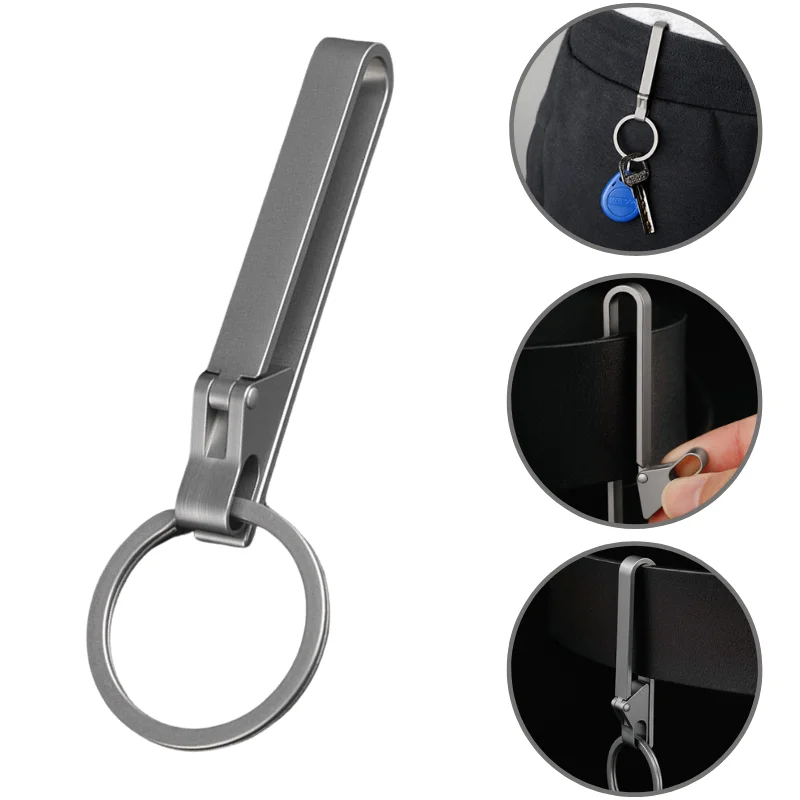 Keychain-Pocket-Clip-Titanium-Key-Holder-with-Detachable-Keyring-for ...