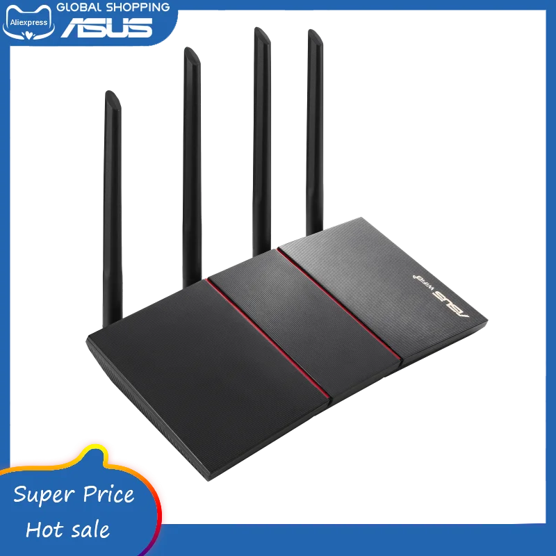 Asus 오리지널 블랙 RT AX56U 핫블러드 와이파이 6 홈 게임 라우터, 대가족 네트워킹 지원| | - AliExpress