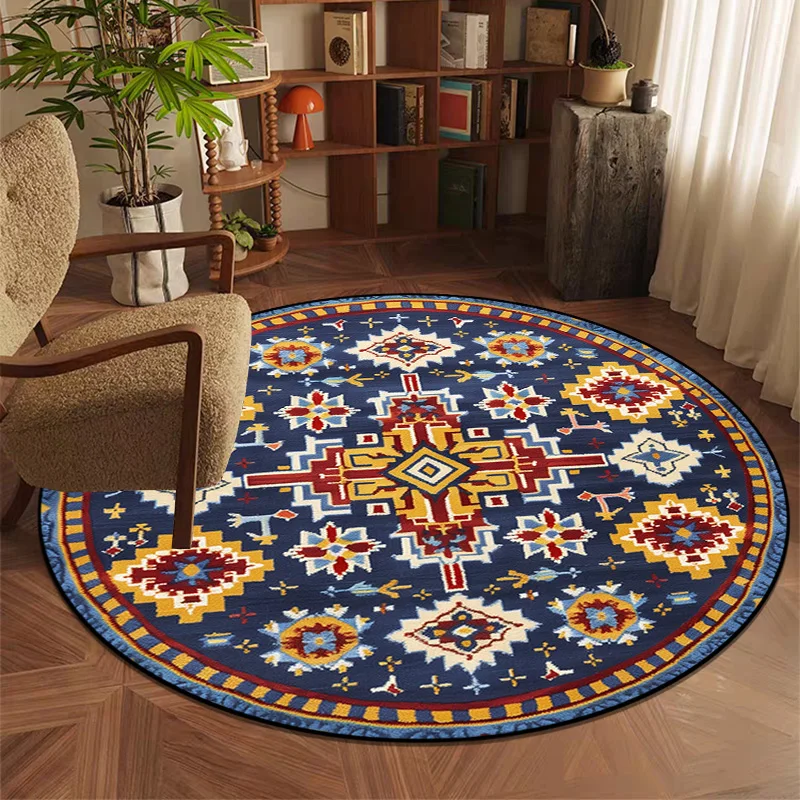 Persian-Style-Floor-Round-Carpet-Home-Decoration-Ethnic-Rug-Study-Low ...