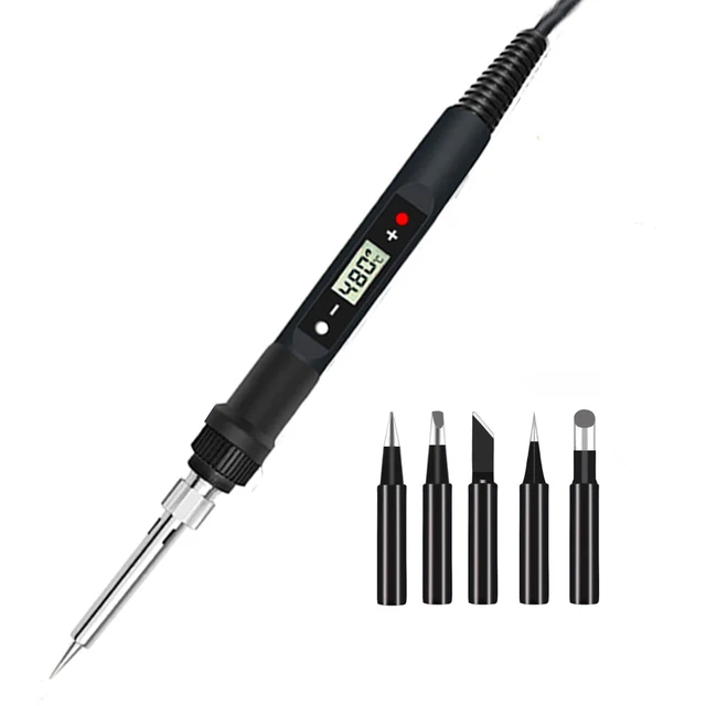 80W Digital Electric Soldering Iron Set Kit Temperature Adjustable 220V ...