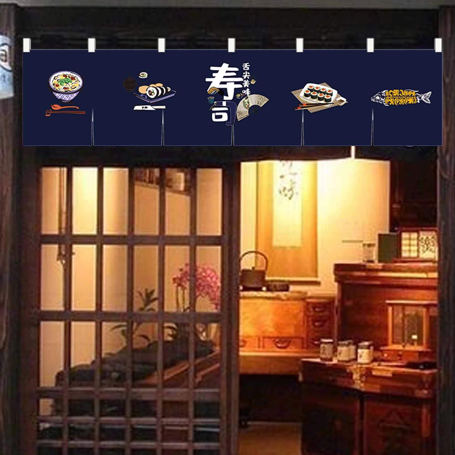 Japanese-style-Horizontal-Curtain-Sushi-Restaurant-Cuisine-Door-Curtain ...