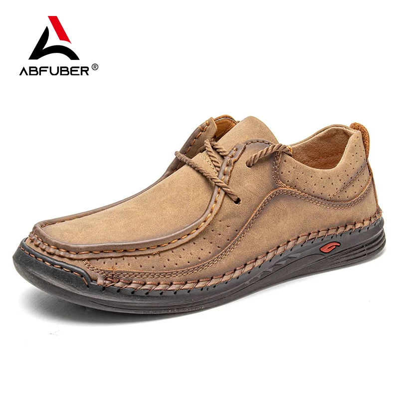 Hand-stitching Leather Shoes Men Casual Sneakers Comfty Driving Shoe ...