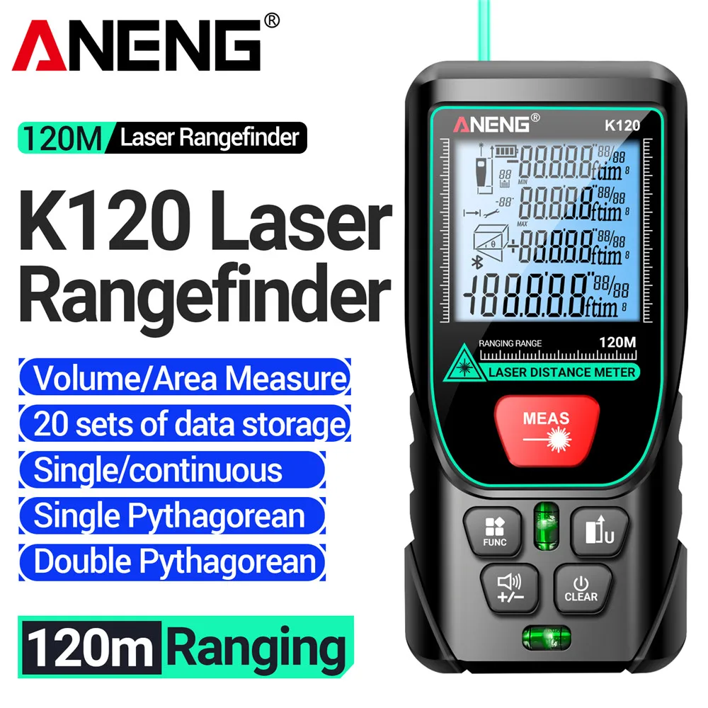 Laser Range Finder ANENG K50/70/100/120 Volume/Area Measure ±3mm ...