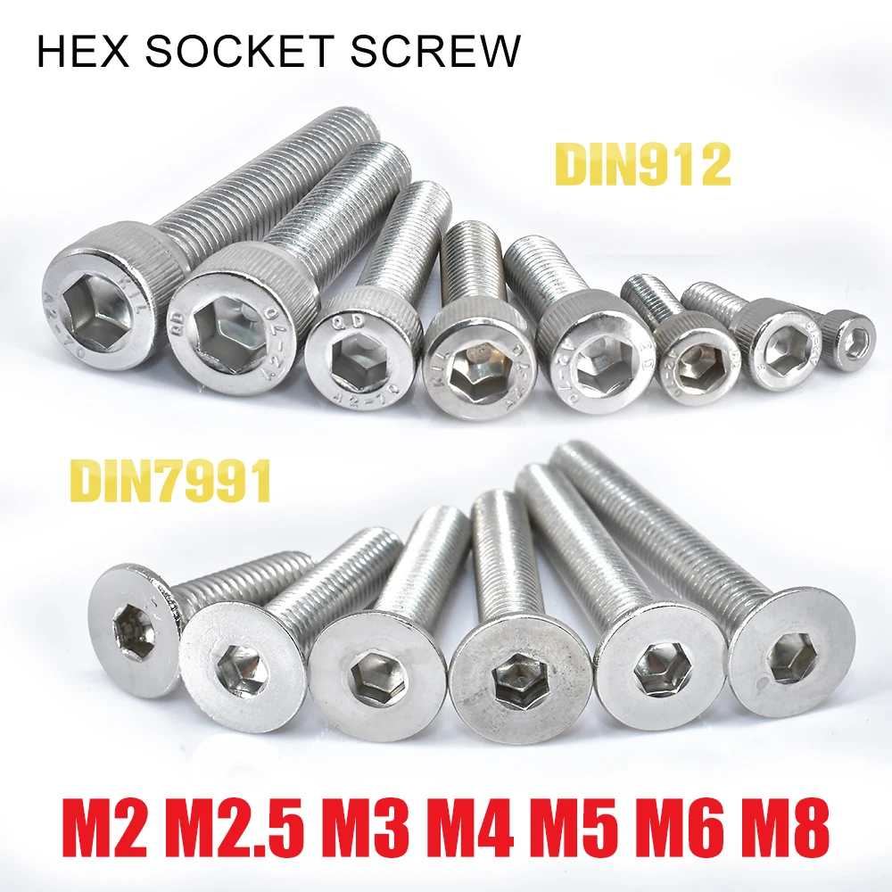 M2-M2-5-M3-M4-M5-M6-M8-304-Stainless-Steel-Hex-Socket-Screw-DIN912 ...