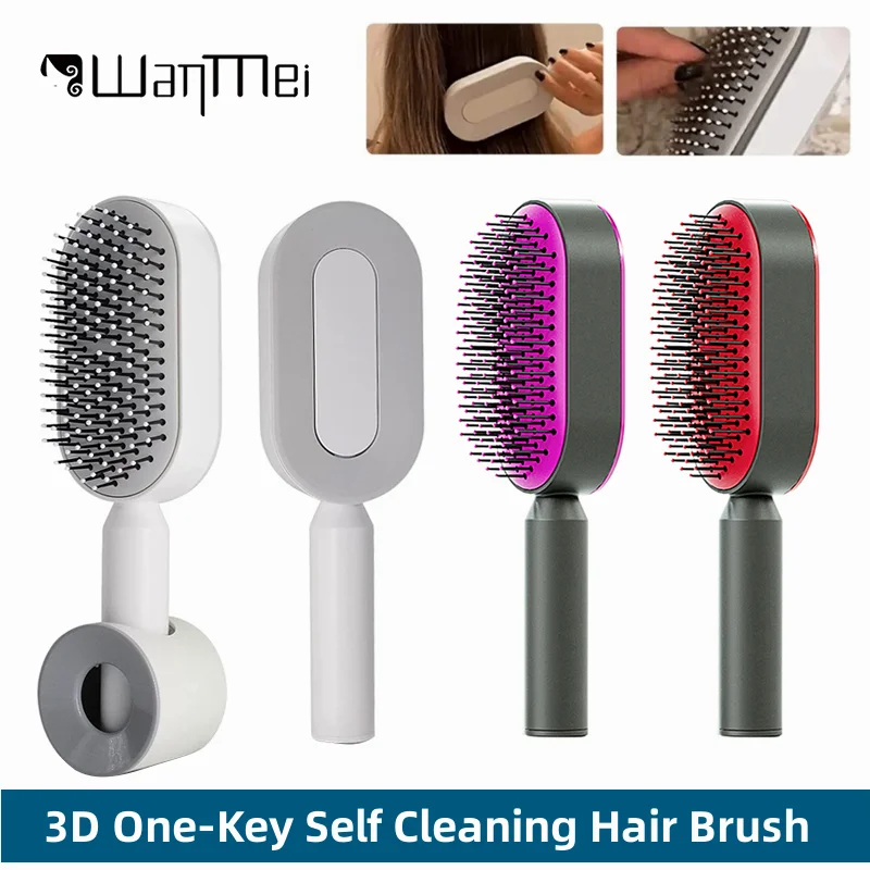 Self-Cleaning-Hair-Brush-for-Women-One-Key-Quick-Hair-Comb-3D-Air ...