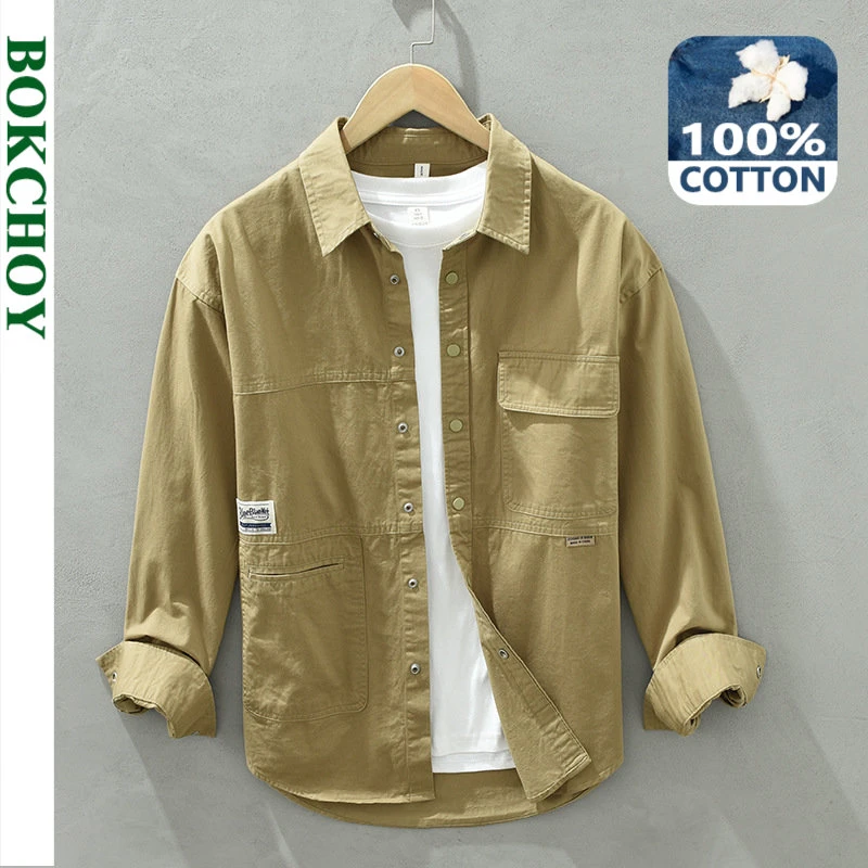 2022 Musim Gugur Musim Dingin Kargo Baru Kasual Pria Lengan Panjang ...