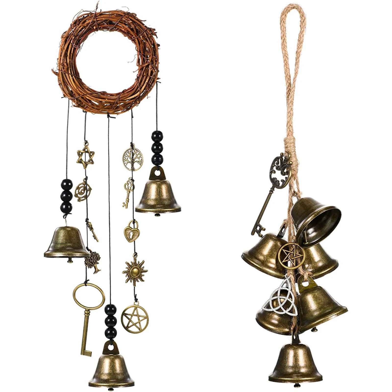Metal-Wind-Chimes-Rattan-Bells-Outdoor-Decor-Modern-Hanging-Decoration ...