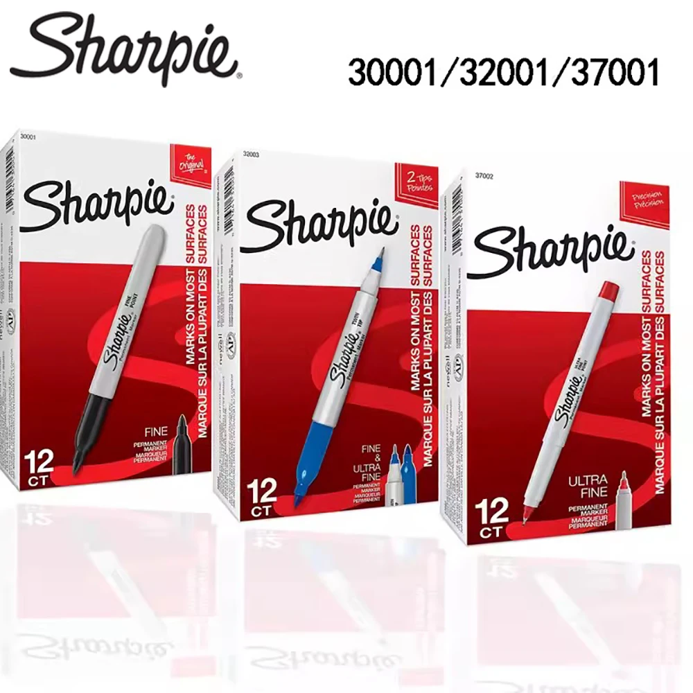 12pcs-box-Sharpie-Permanent-Marker-Waterproof-Industrial-Thick-Thin ...