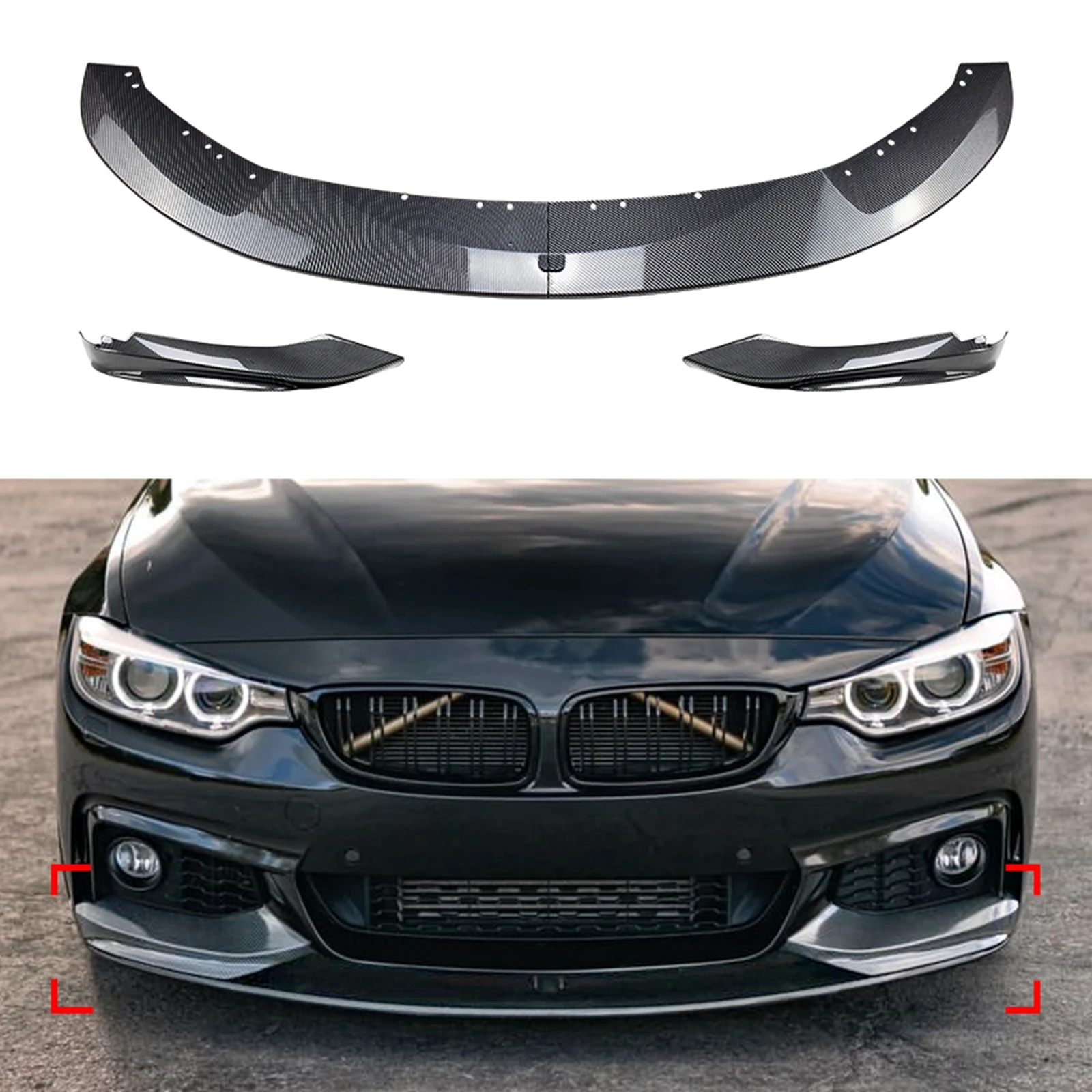 For-BMW-4-Series-F32-F33-F36-435i-M-Sport-2014-2020-Carbon-Fiber-Look ...