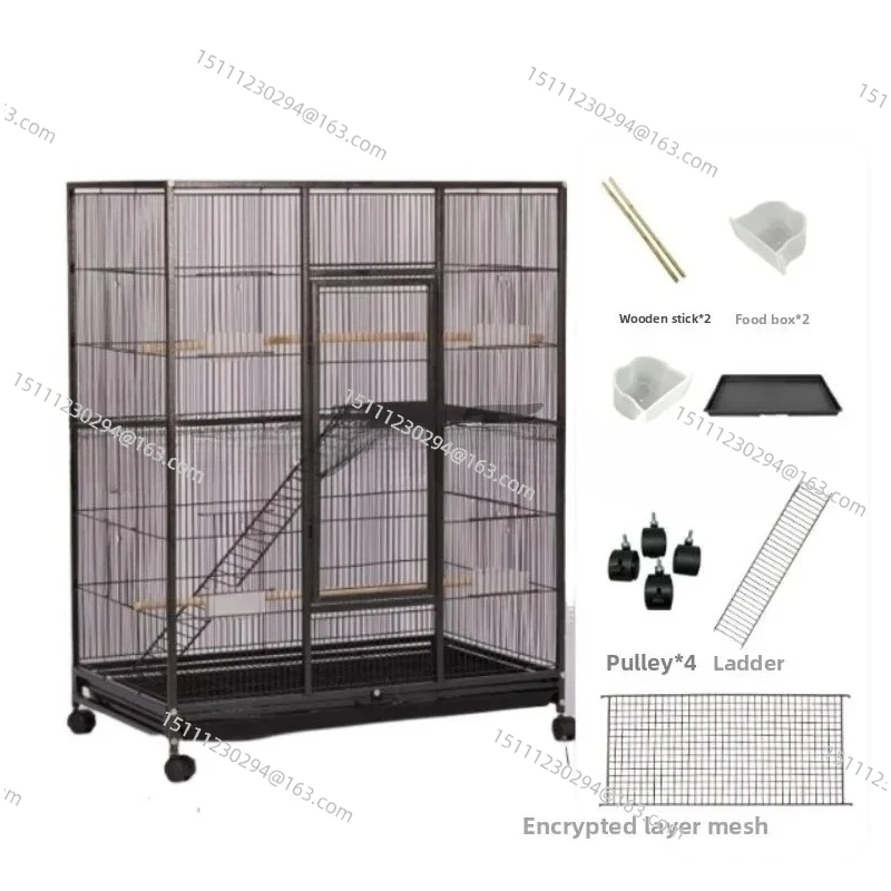 Large Parrot Bird Cage for Macaws Cockatoos, Eco-Friendly Aviary with ...